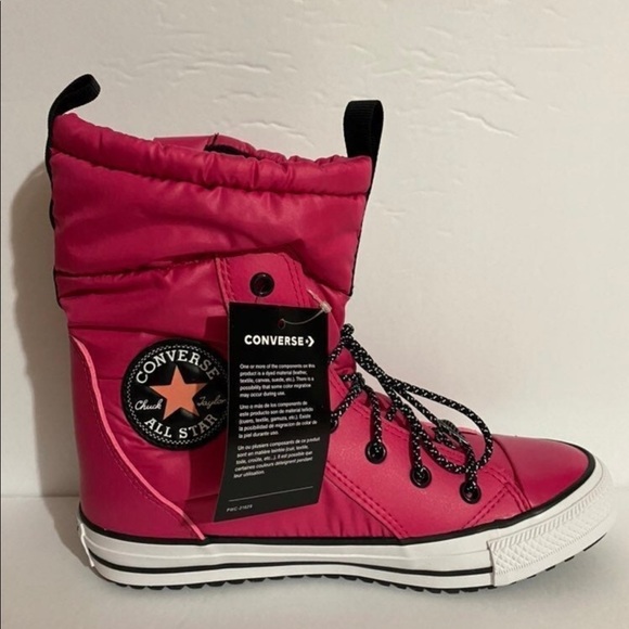 Converse | Shoes | Converse Chuck Taylor Juniors Pink Pop Boots Sz 4 ...